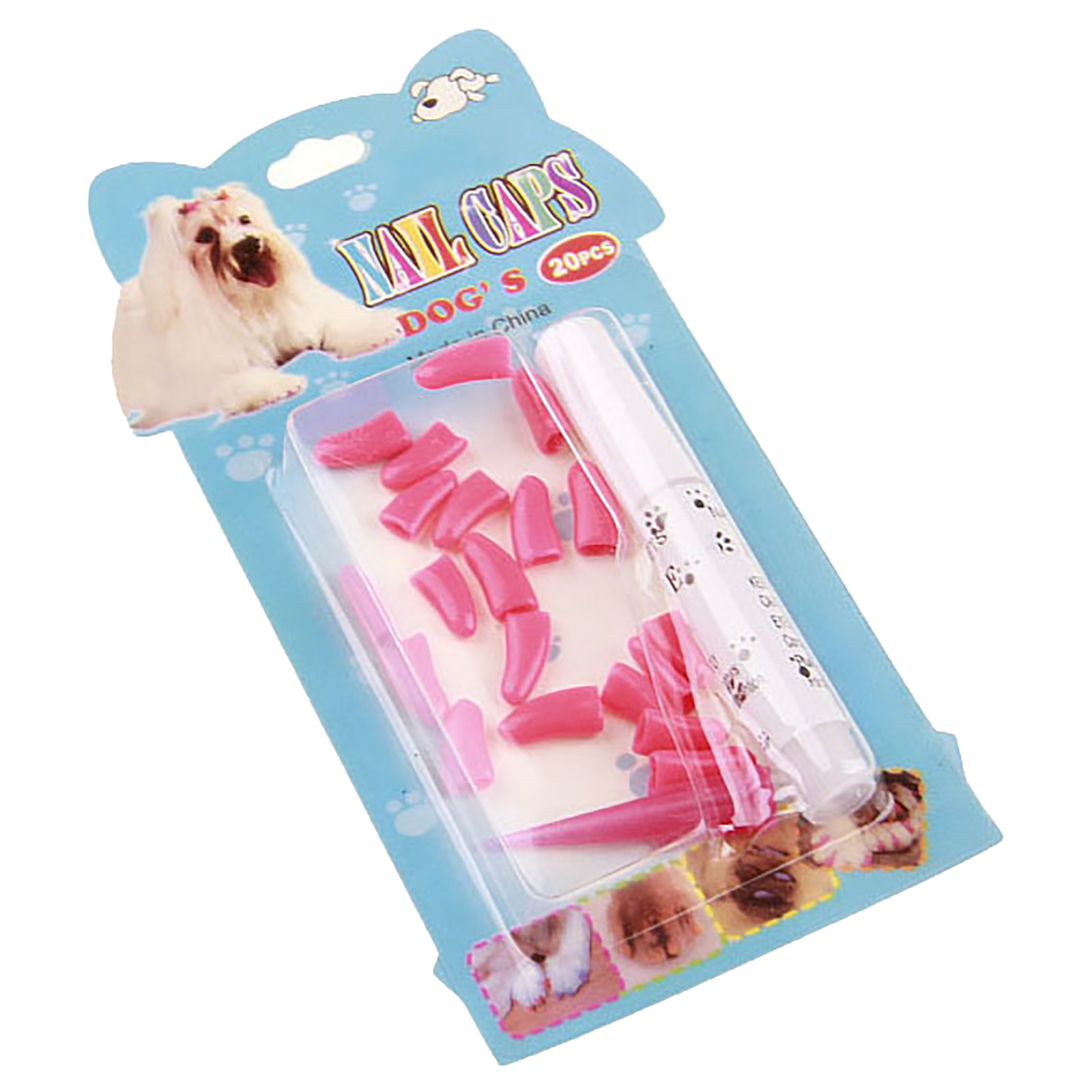 20pcs Cat Nail Caps Cat Claw Caps 6 Size Cat Nail Covers With Adhesives ...