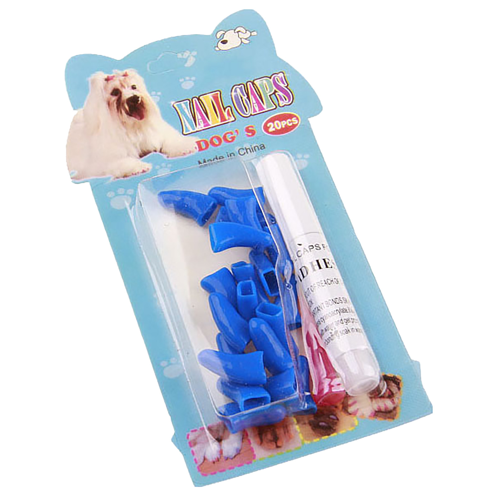 20pcs Cat Nail Caps Cat Claw Caps 6 Size Cat Nail Covers With Adhesives ...