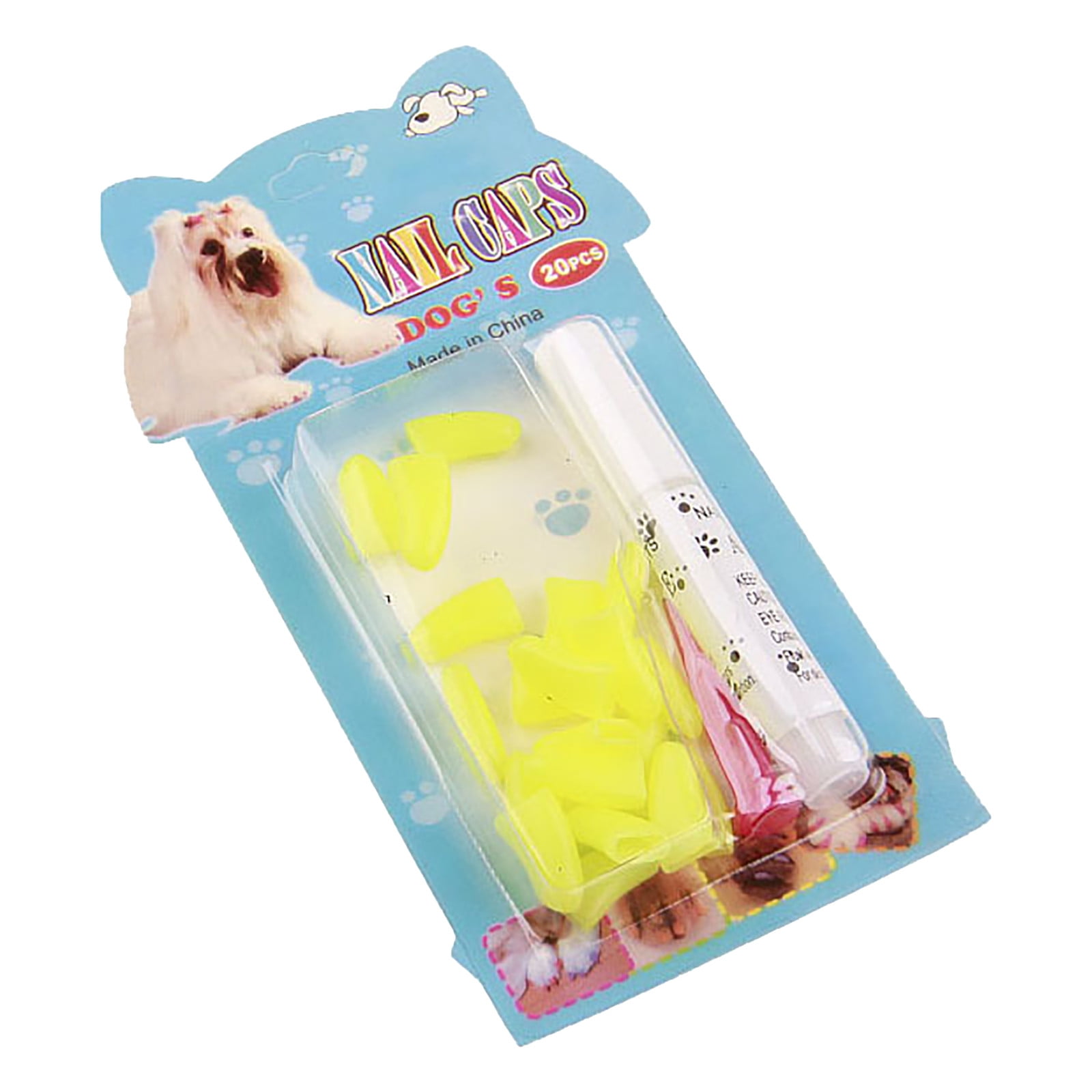 20pcs Cat Nail Caps Cat Claw Caps 6 Size Cat Nail Covers With Adhesives ...