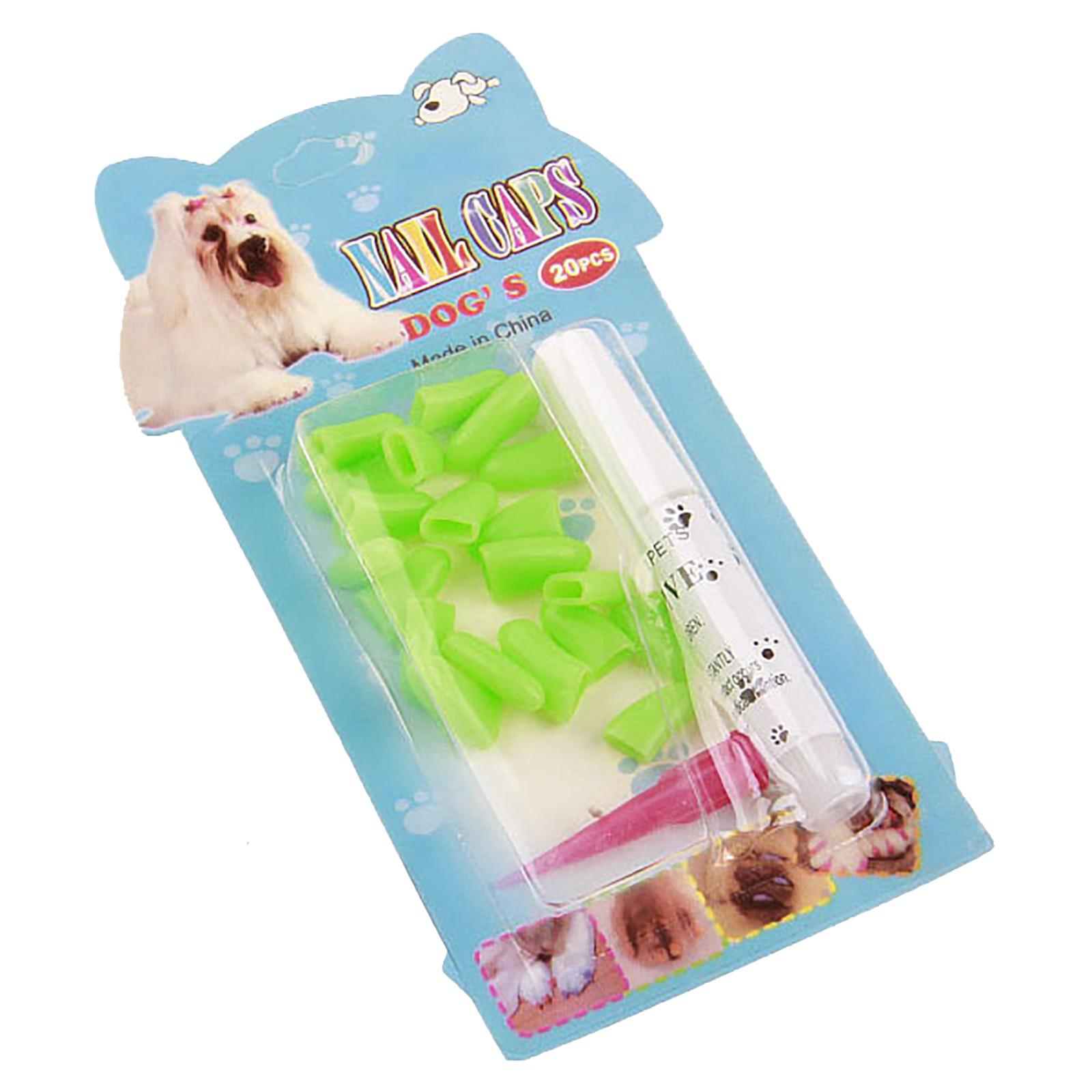 20pcs Cat Nail Caps Cat Claw Caps 6 Size Cat Nail Covers With Adhesives ...