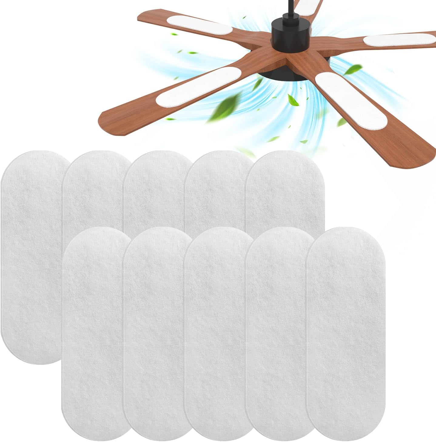 20pcs Ceiling Fan Filters for Blades Easy-Stick Strong Fixity Activated ...