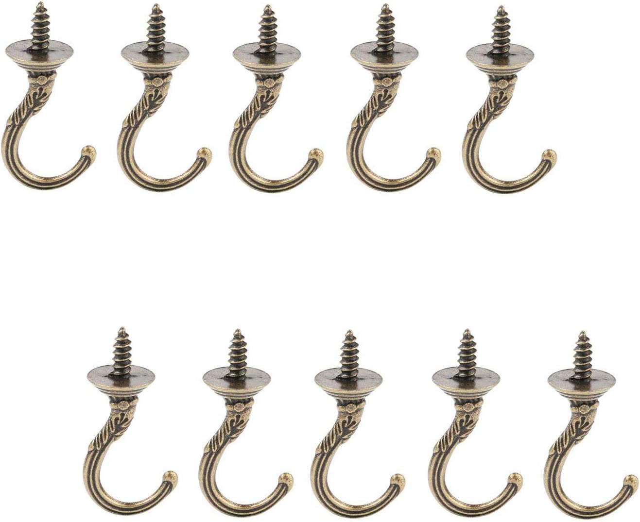 20pcs Ceiling Screw Hooks Vintage Carving Screw in Cup Hangers for Home Kitchen Walmart