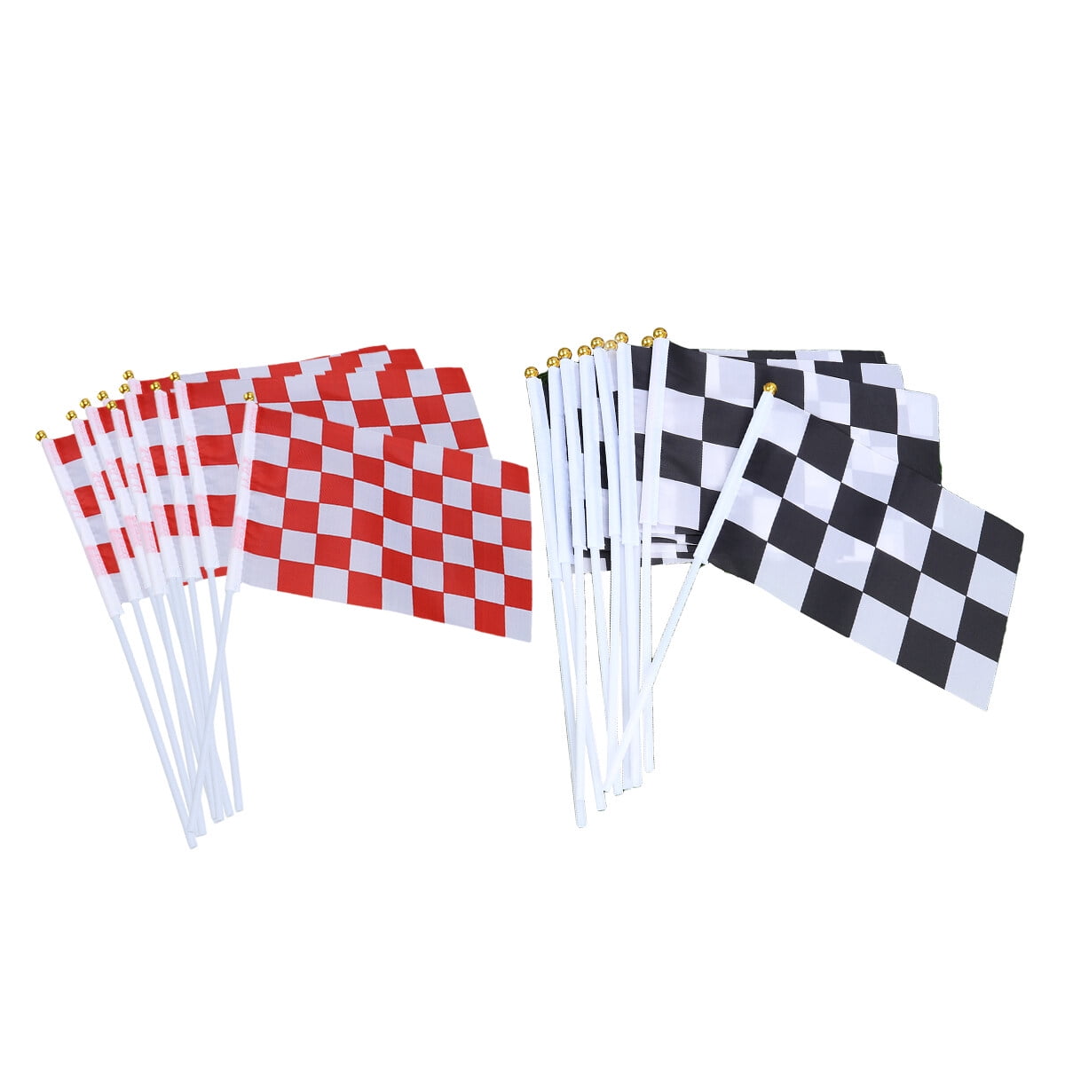 20pcs Checkered Racing Flags with Stick Mini Hand Held Race Car Flags ...