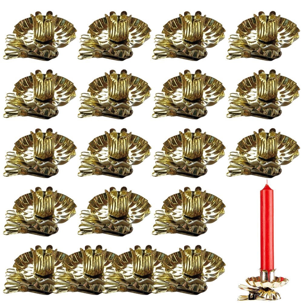 20pcs Christmas Tree Candle Holder Clip on Candle Holders Window Candle ...