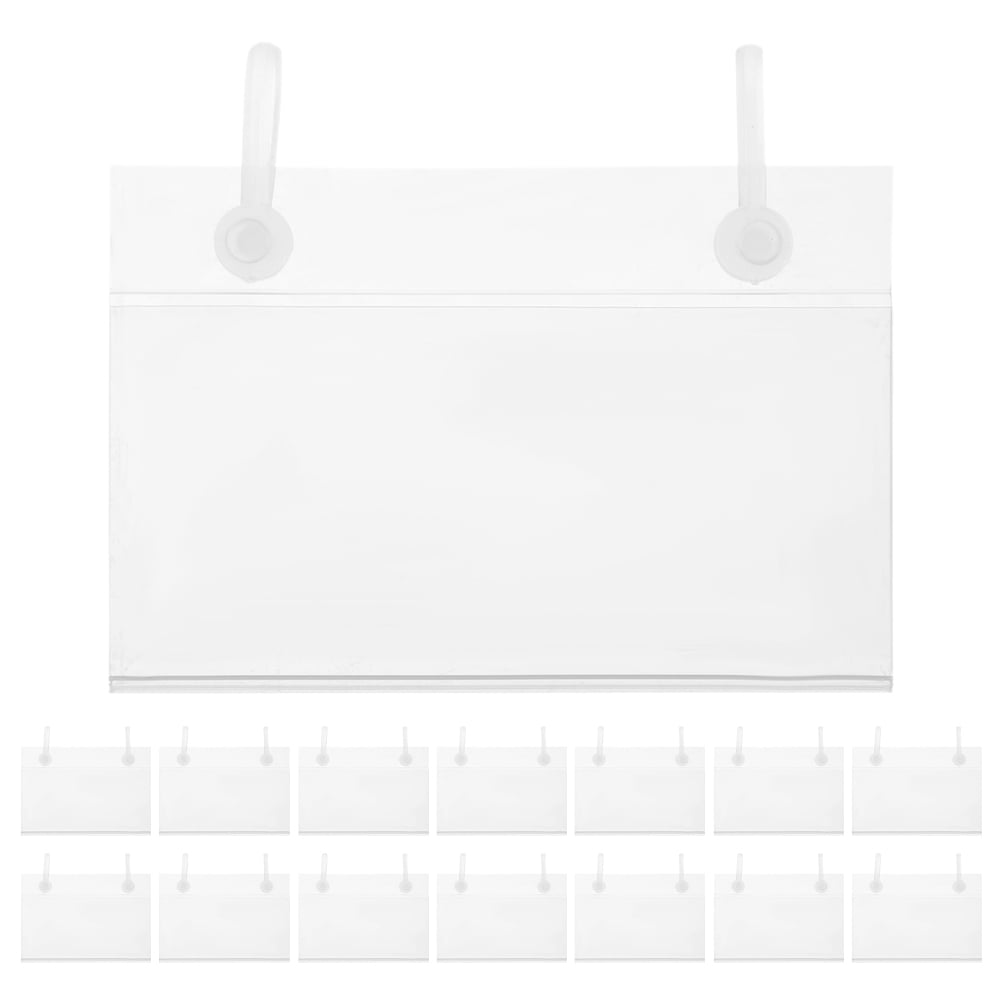20pcs Clear Plastic Label Holders with Double Snap Lock for Retail ...