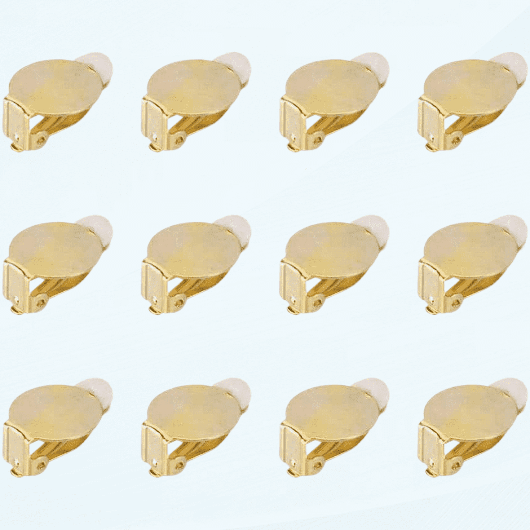 20pcs Clip on Earring Converter Findings Round Flat Trays Blank Earring ...