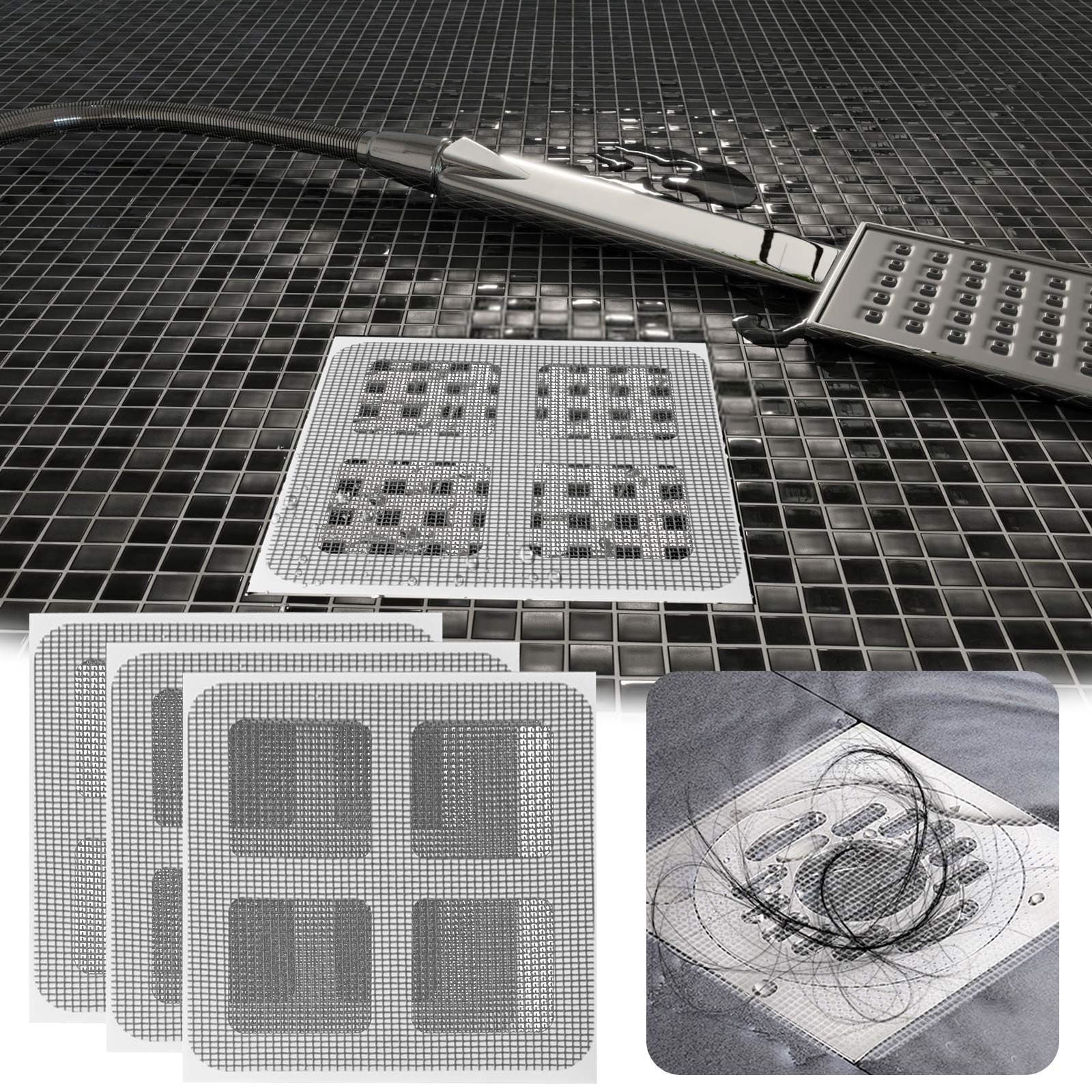 20pcs Disposable Hair Catcher for Shower Drain, Mesh Sticker Strainers ...