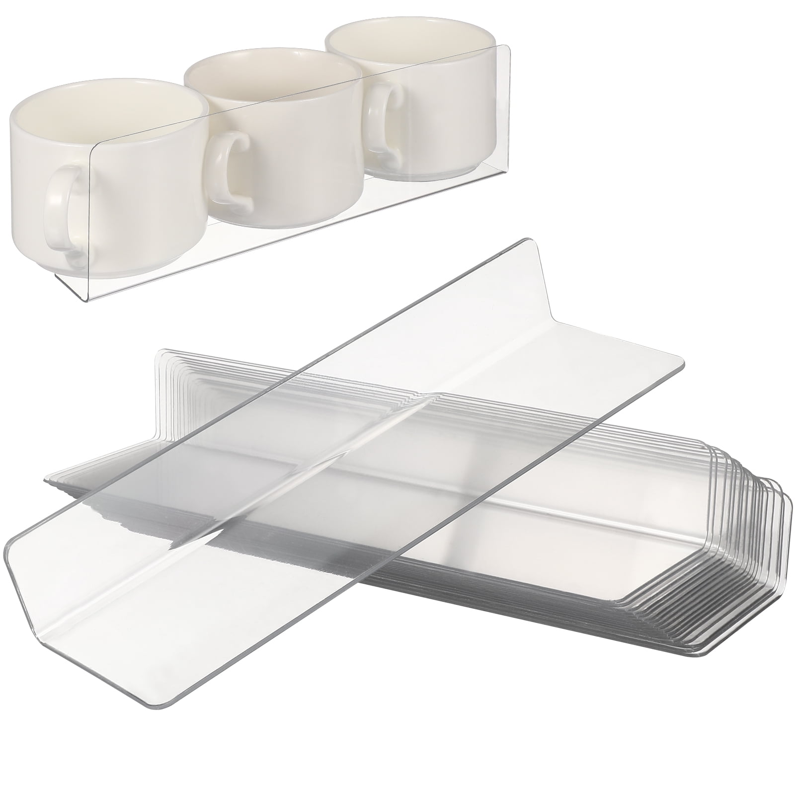 PartyKindom Plastic Shelf Dividers 20Pack 7.9In L Shape For Assisting ...