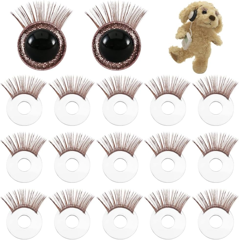 20pcs Doll Eyelashes Safety Eyelashes Brown Eye Make Up Accessories ...