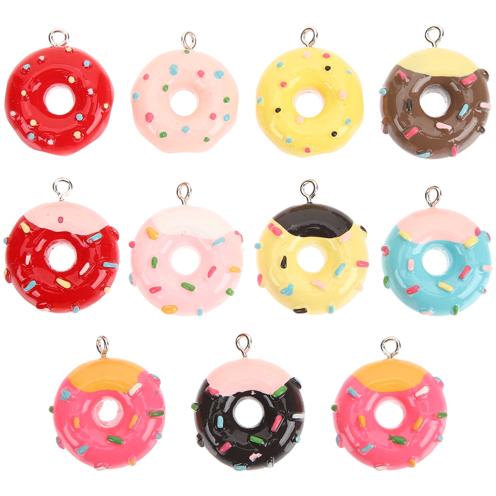 20pcs Donuts Keychains Creative Key Pendants Funny Key Ring Key ...