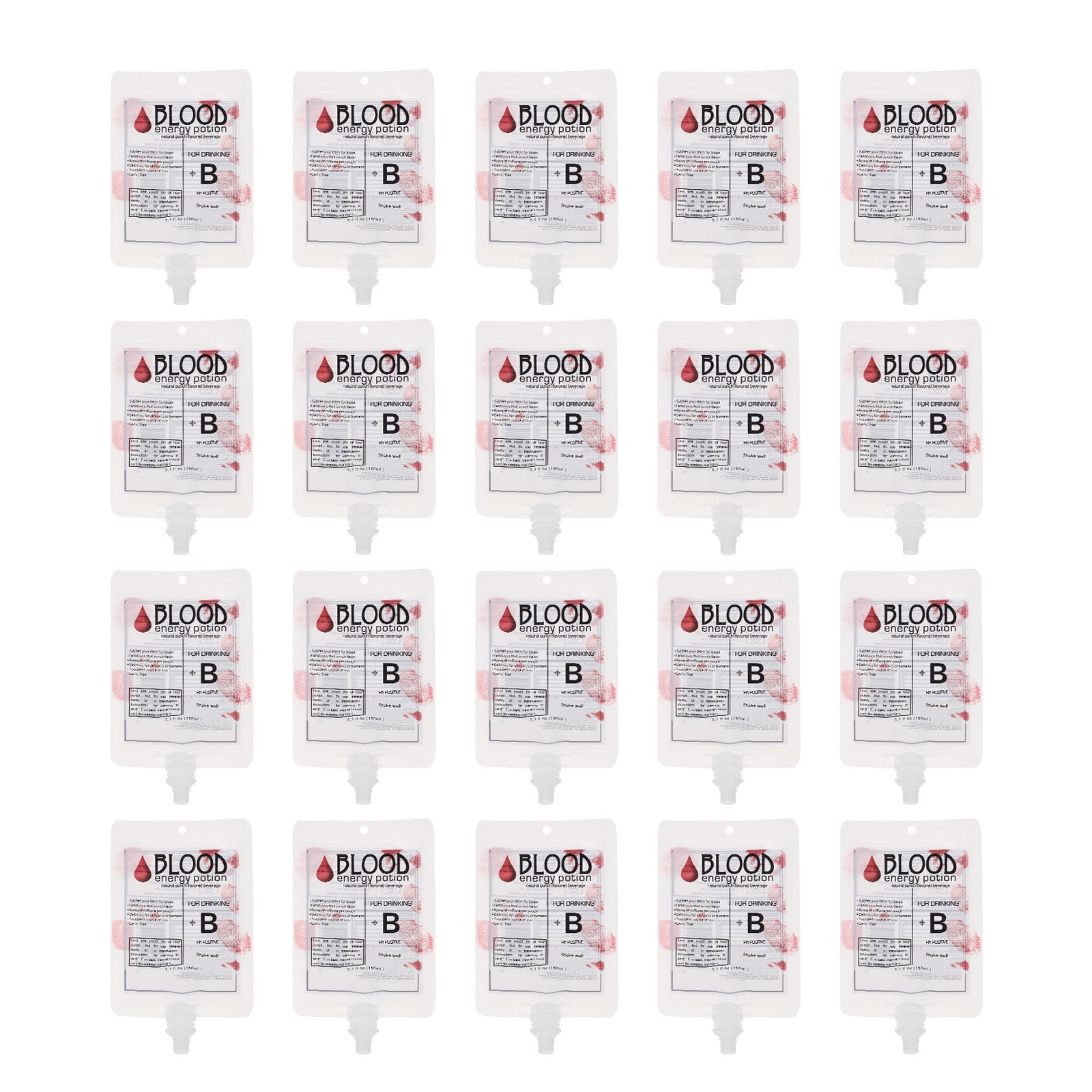 20pcs Drinking Blood Pouch Halloween Party Prank Supplies Portable ...