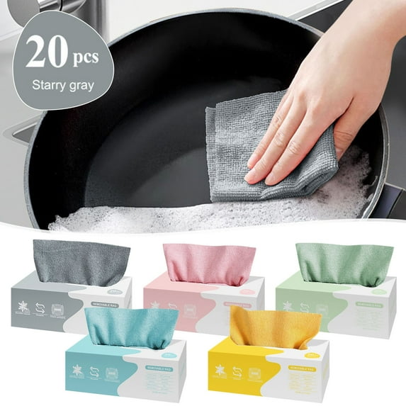 20pcs Edgeless Microfiber Cleaning Cloth Rags in Box - Reusable Lint ...
