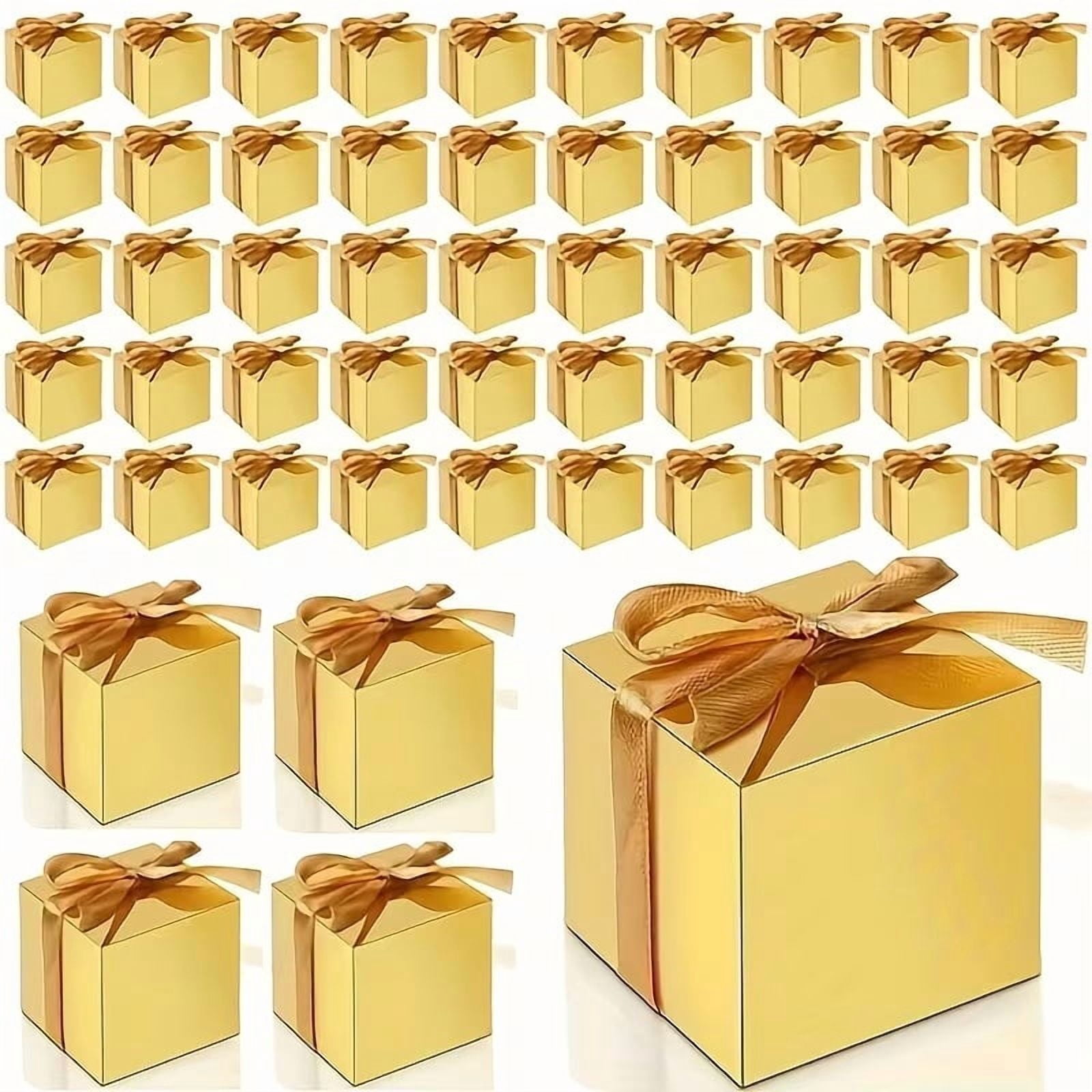 20pcs Elegant Pure Golden Square Gift Boxes - Premium Wedding Favor ...