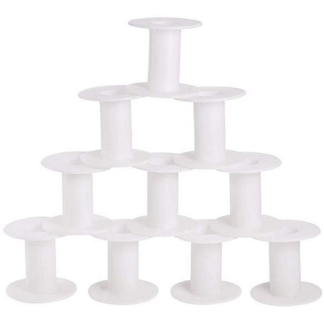20pcs Empty Plastic Spools 2 Inch Ribbon Spool White Wire Spools Thread ...