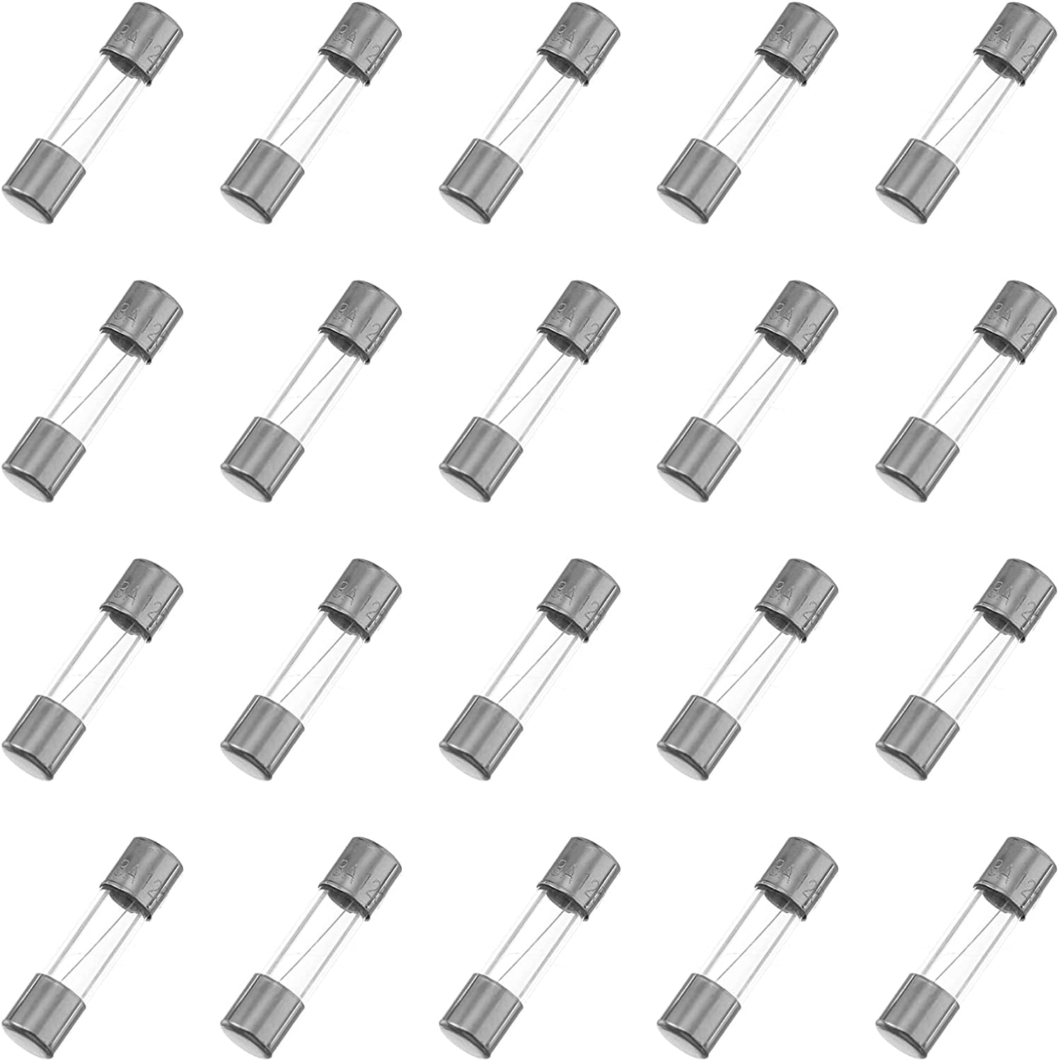 20pcs F5AL Christmas Light Fuses 3A 125V/3Amp 125Volt 5X 20mm/0.19 x 0. ...