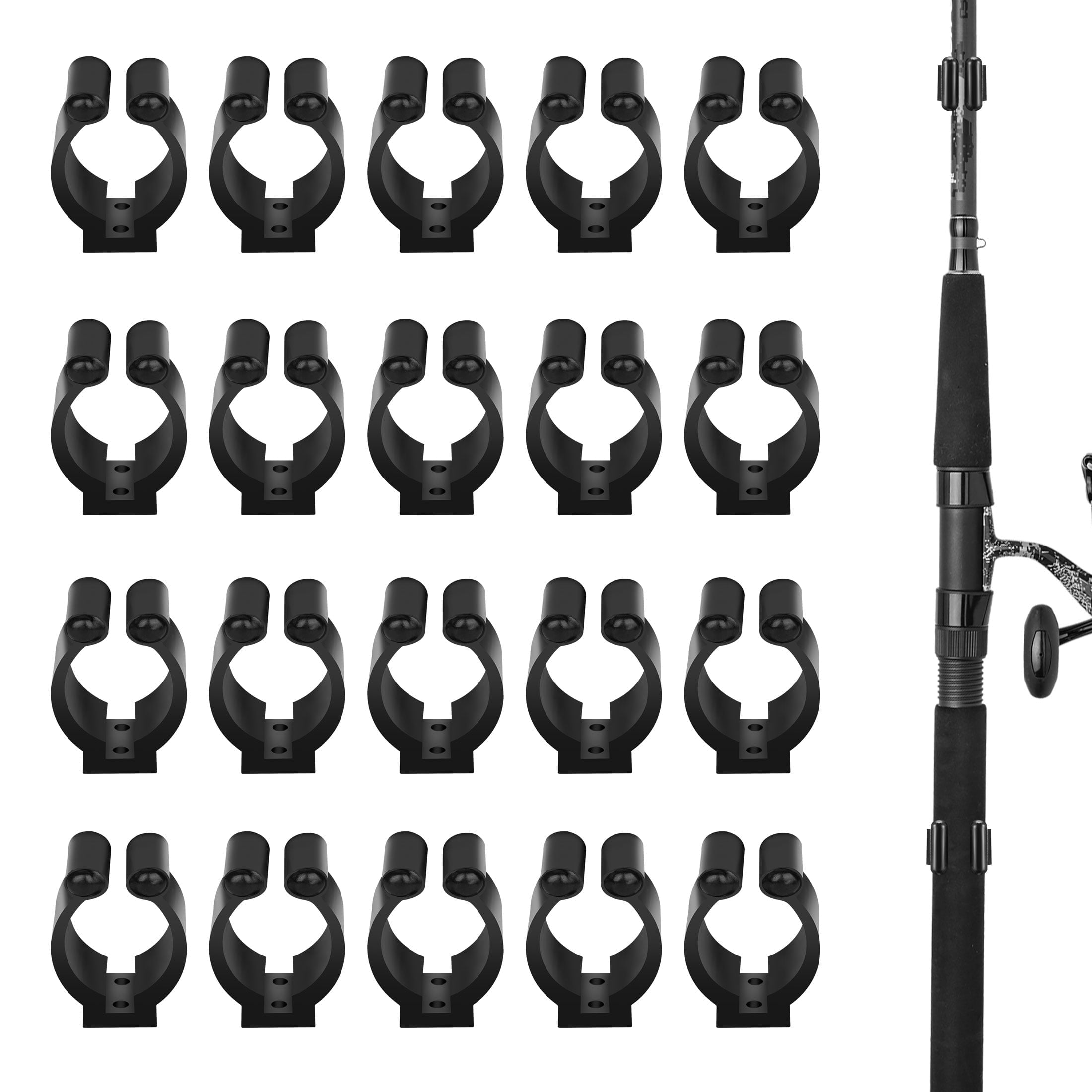 20pcs Fishing Pole Rod Holder Clips, TSV Wall Fishing Rod Storage Clips ...
