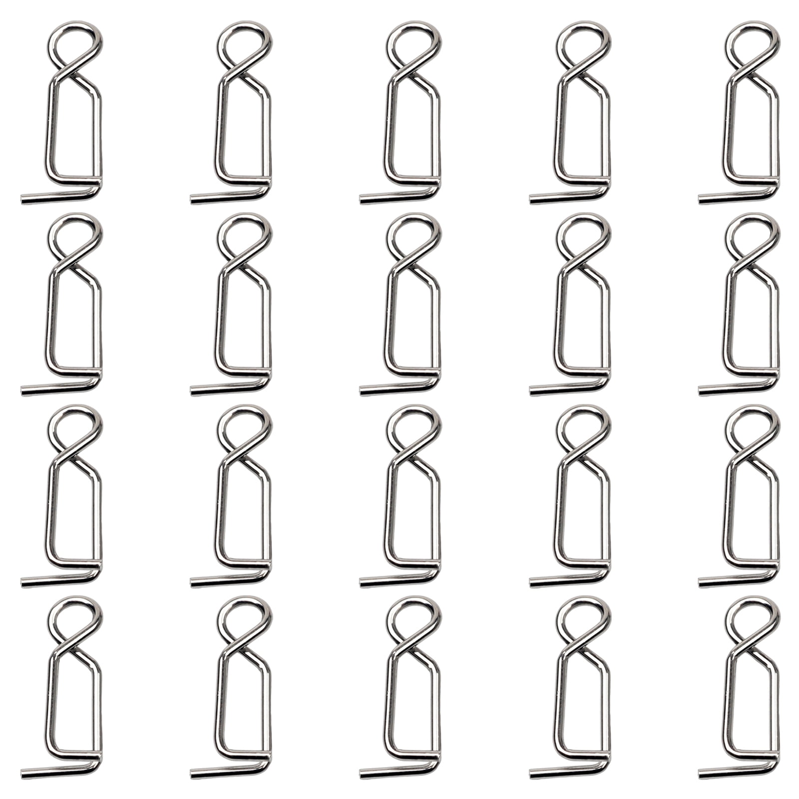 20pcs Stainless Fishing Tackle Connector for Blowing Tube Squid Jigs ...