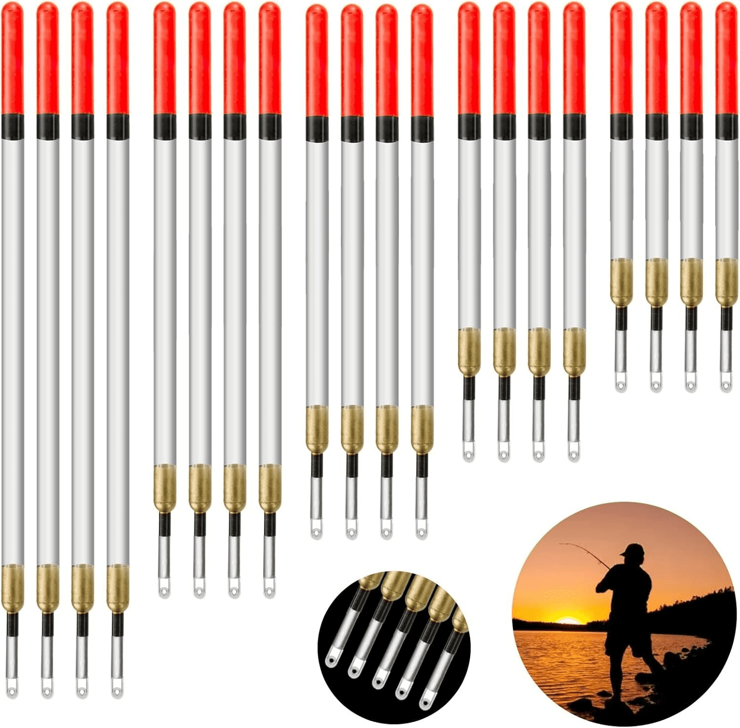 20pcs Fishing Waggler Floats Wide Tip Coarse Carp Pike Match Fishing ...