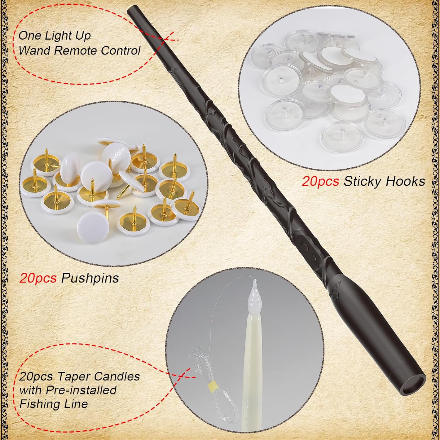 20pcs Flameless Taper Floating Candles with Magic Wand Remote, Battery ...