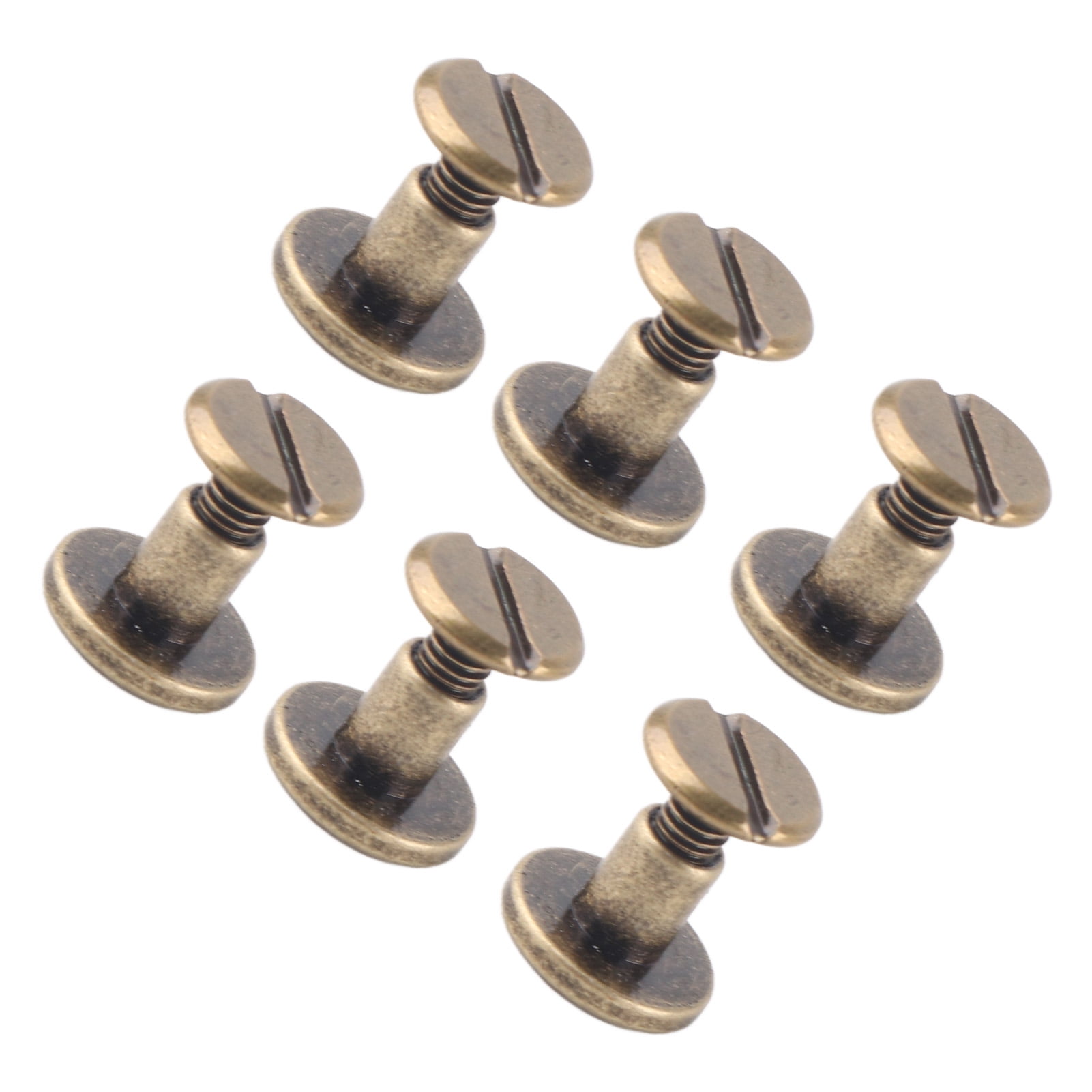 20pcs Flat Head Copper Brass Screws Nuts Nails Rivets Leather Cap ...