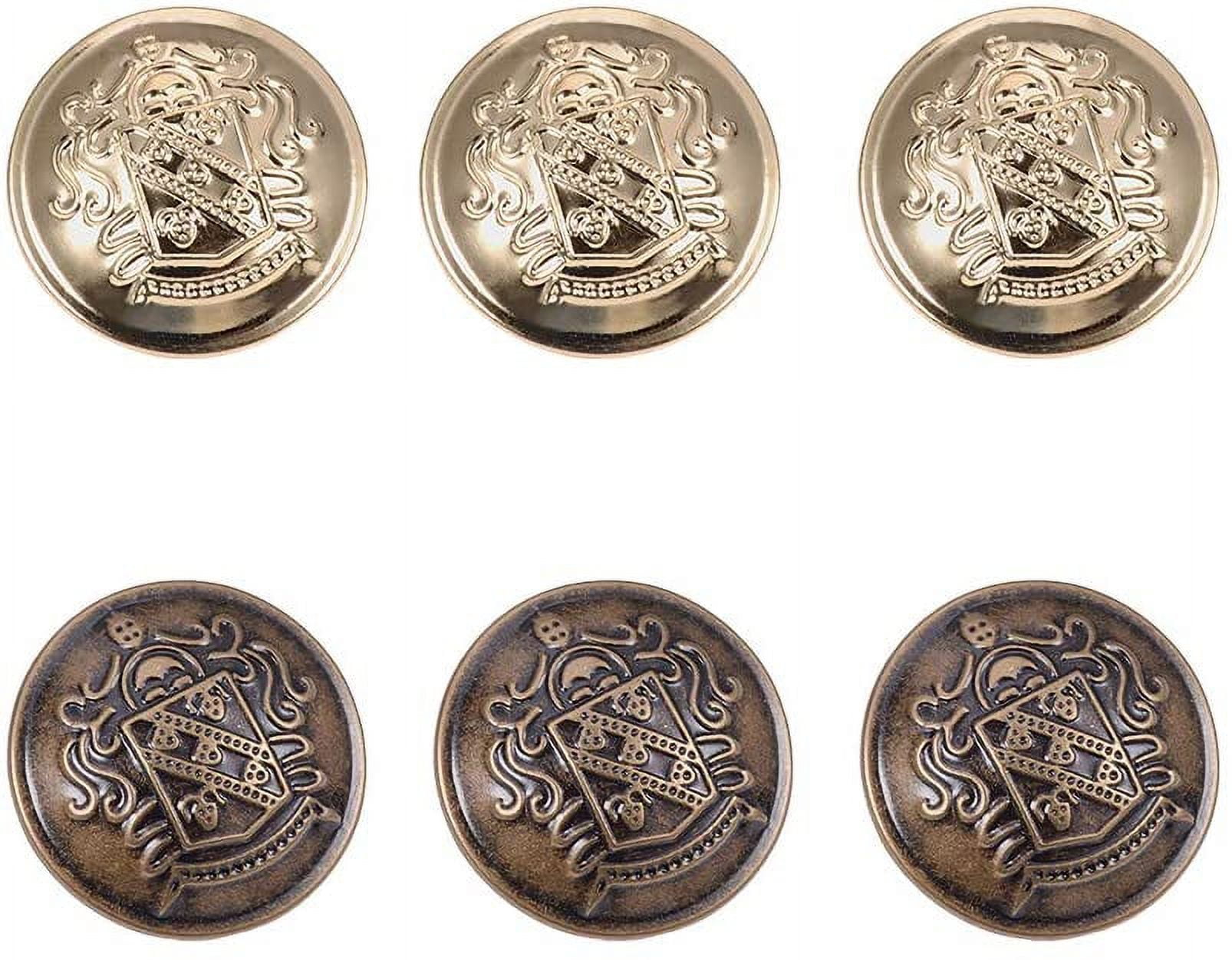 20pcs Flat Round Buttons 2 Colors Metal Buttons with Shank 25mm Retro ...