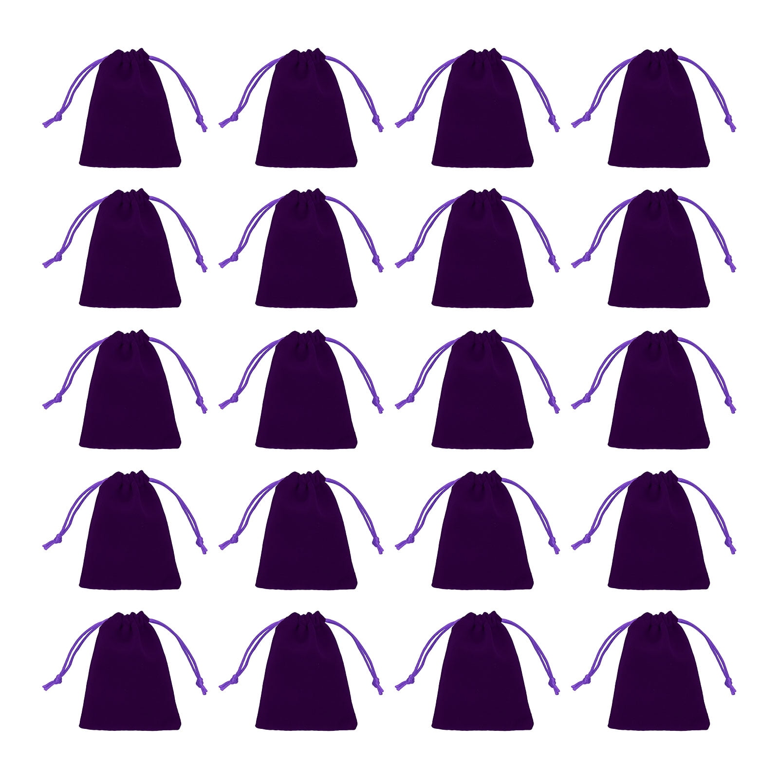 20pcs Flocked Cloth Drawstring Bag 2.8 x 3.5 Inch Jewelry Flocked ...