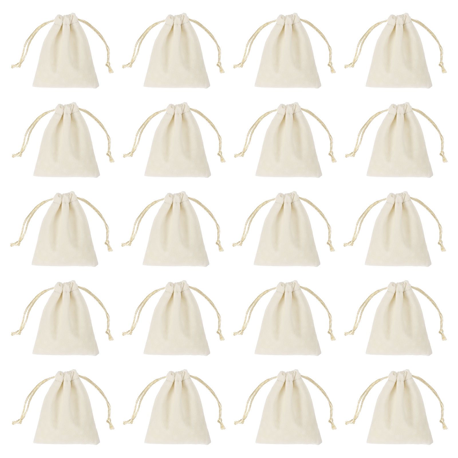 20pcs Flocked Cloth Drawstring Bag 3.1 x 3.9 Inch Jewelry Flocked ...