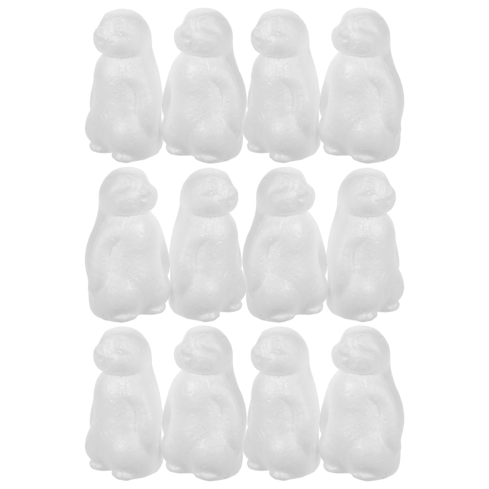 OUNONA White Foam Penguin Sculpture for Adornment Unfinished Blank ...