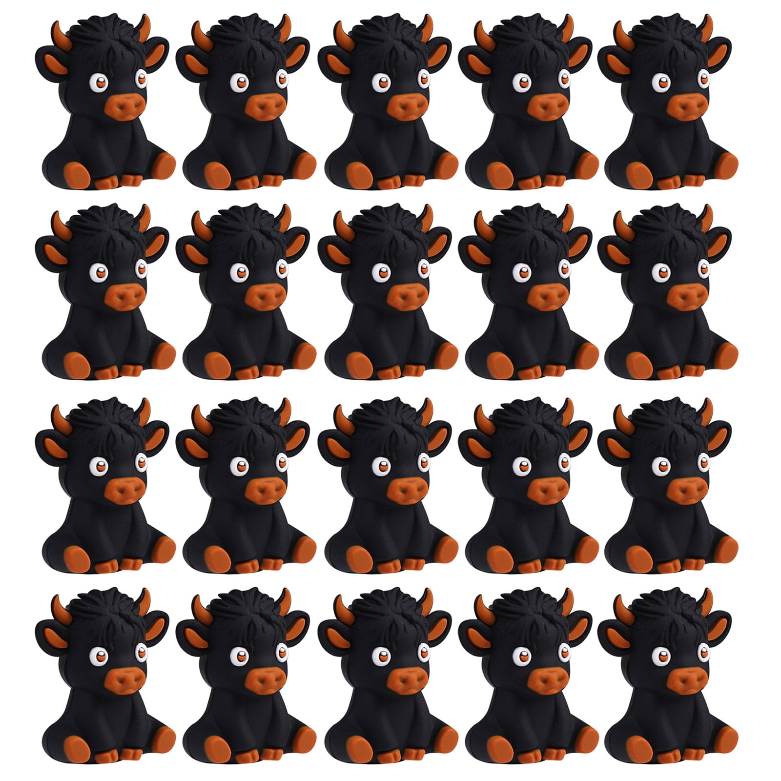 20pcs Fun Cow Shape Silicone Beads s Project Friendship Bracelets Party ...