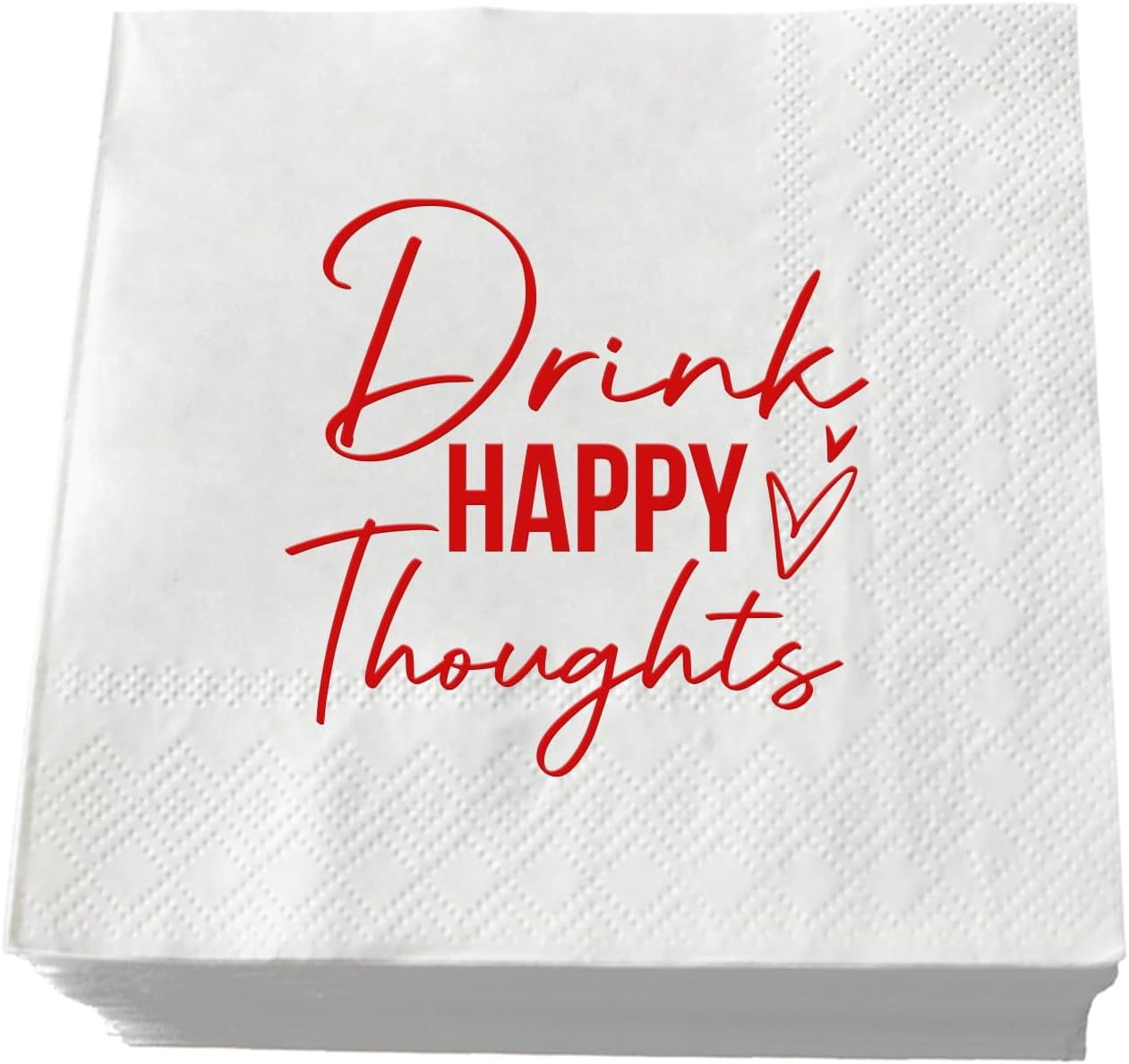 20pcs Funny Quotes Saying Napkins - Drink Happy Thoughts, White and Red ...