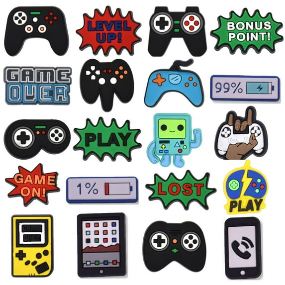 ITOUCHYOU 20pcs Game Controller Shoe Charms, Soft PVC Rubber, Boys Clog ...
