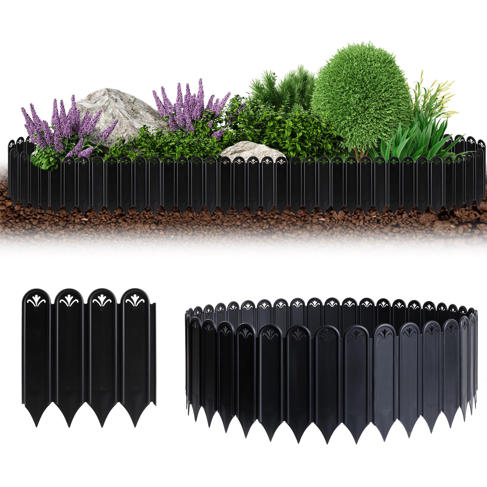 20pcs Garden Border, IFF17 8.7"X 8"Garden Landscape Borders, Plastic ...