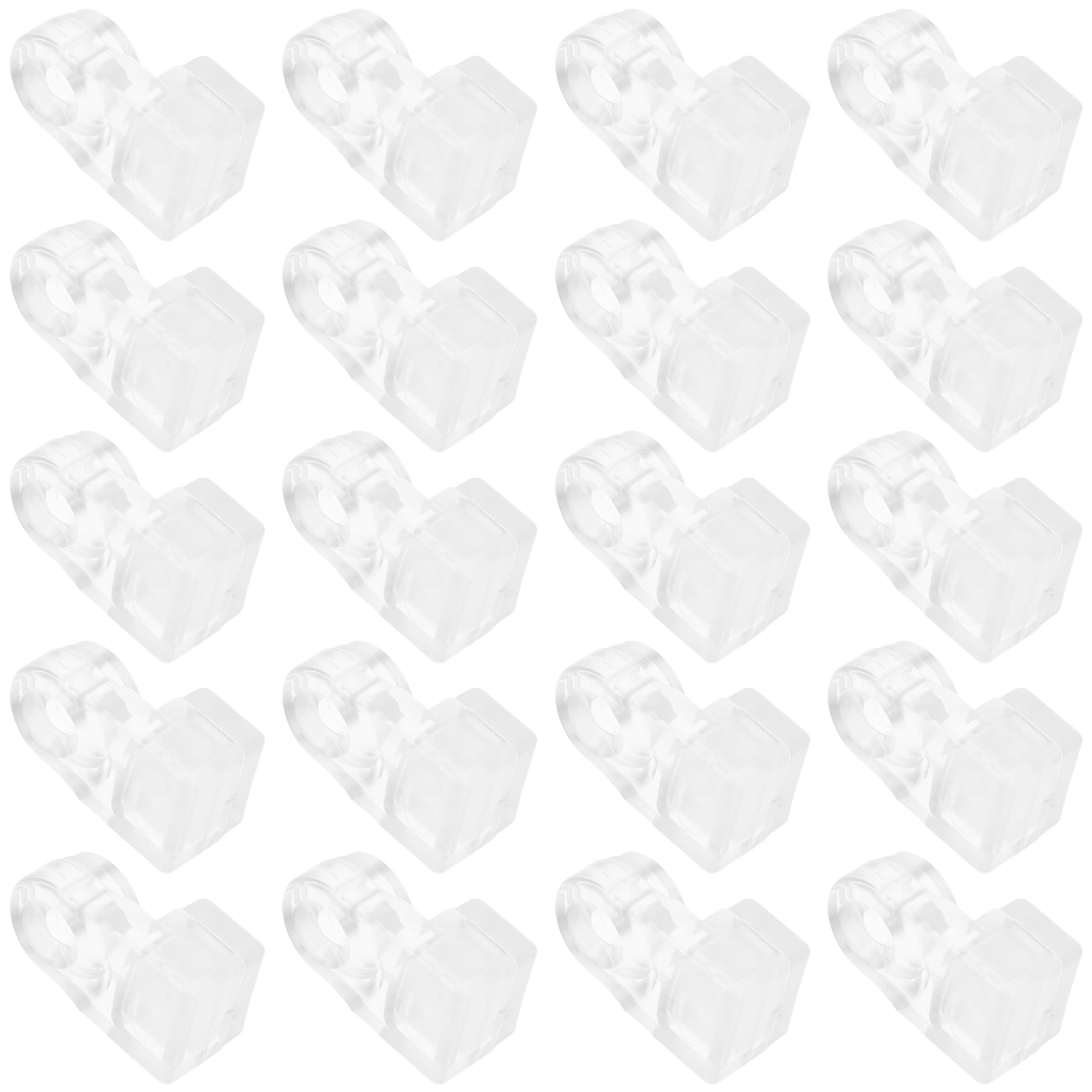 20pcs Clear Plastic Glass Door Retainer Clips with Screws for Cabinets ...