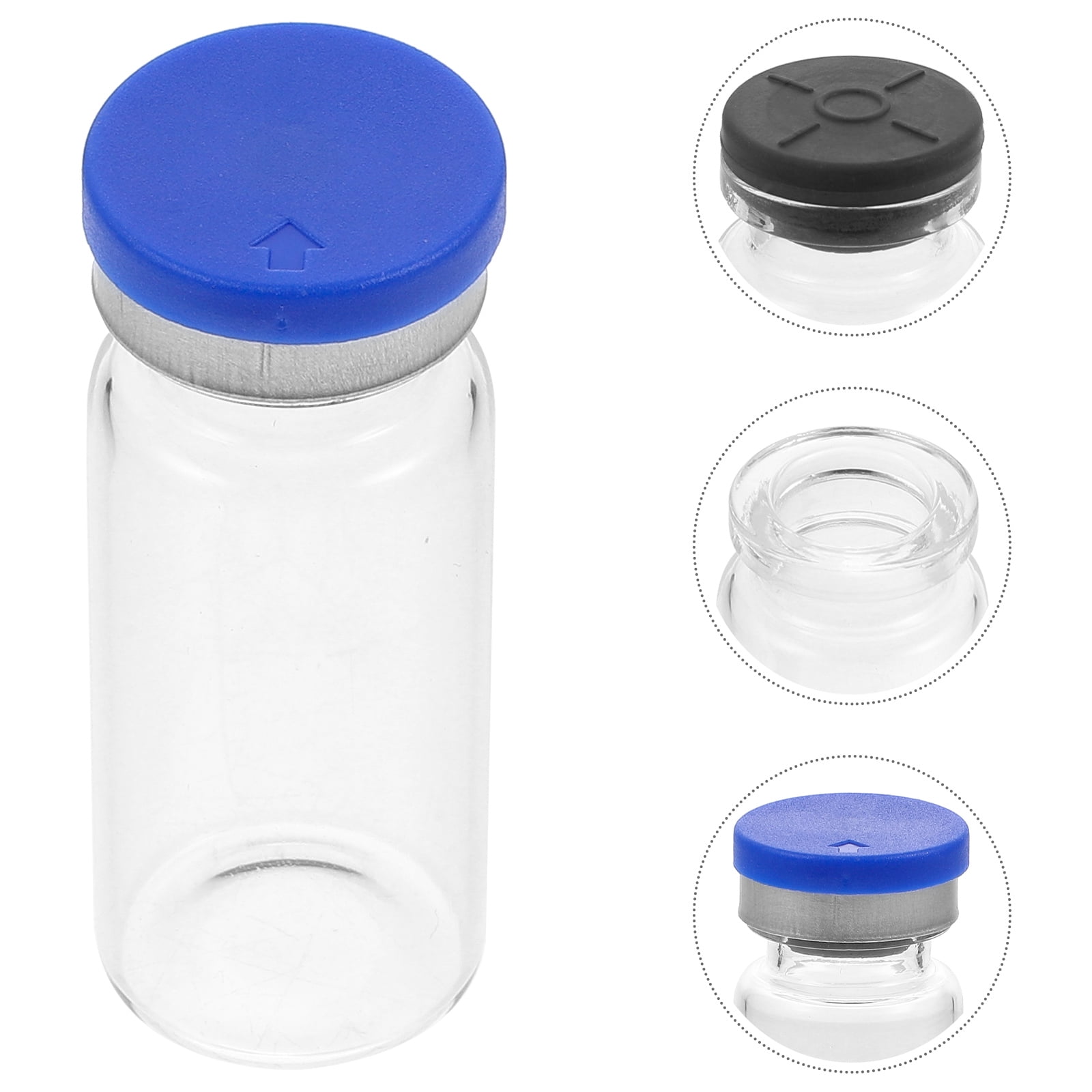 20pcs Glass Vials Clear Glass Vials with Rubber Stoppers Transparent ...