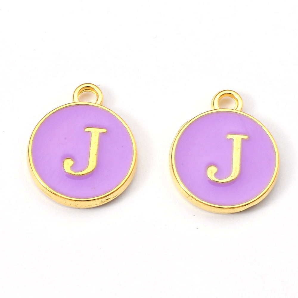 20pcs Golden Plated Alloy Enamel Charms Enamelled Sequins Flat Round ...
