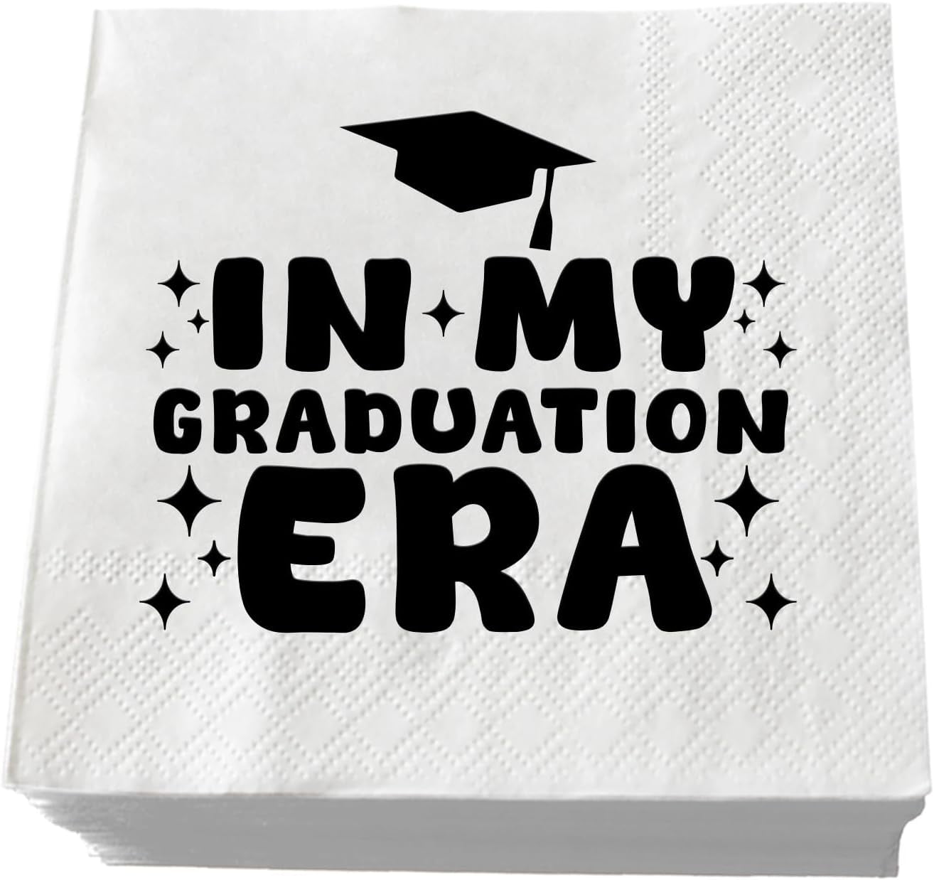 20pcs In My Graduation Era Napkins, White and Black Class of 2025 ...