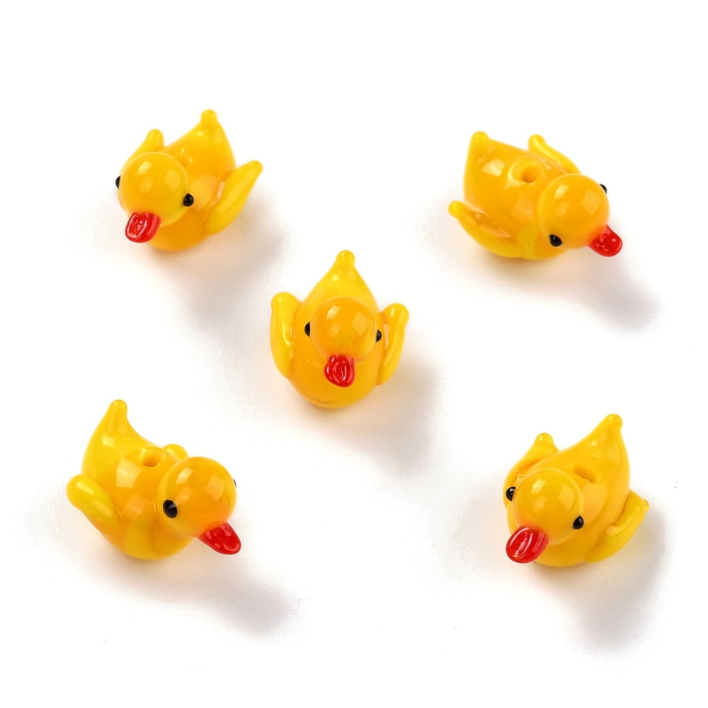20pcs Handmade Lampwork Beads Duck Gold 17x14x12.5mm Hole: 1mm ...