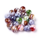 20pcs Handmade Lampwork Beads Pearlized Round Mixed Color 12mm Hole ...