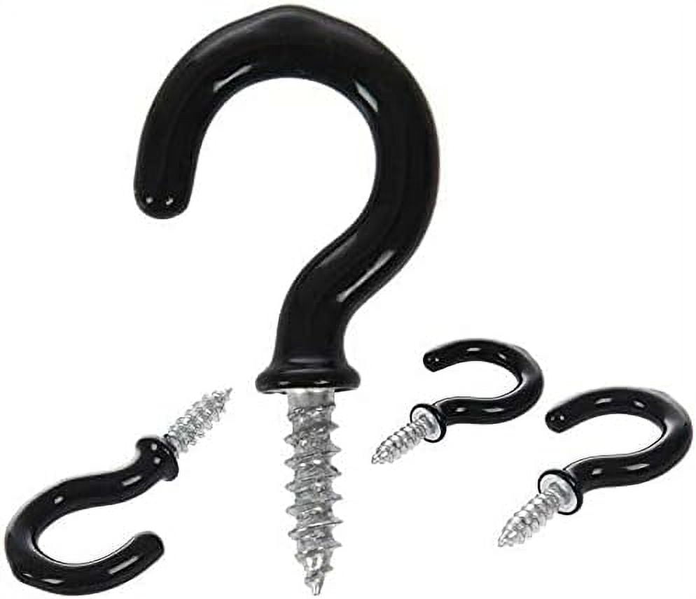 20pcs Hooks Pack Black Shouldered Cup Plastic Kitchen Screws in Mug Peg ...