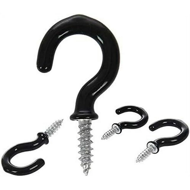20pcs Hooks Pack Black Shouldered Cup Plastic Kitchen Screws in Mug Peg ...
