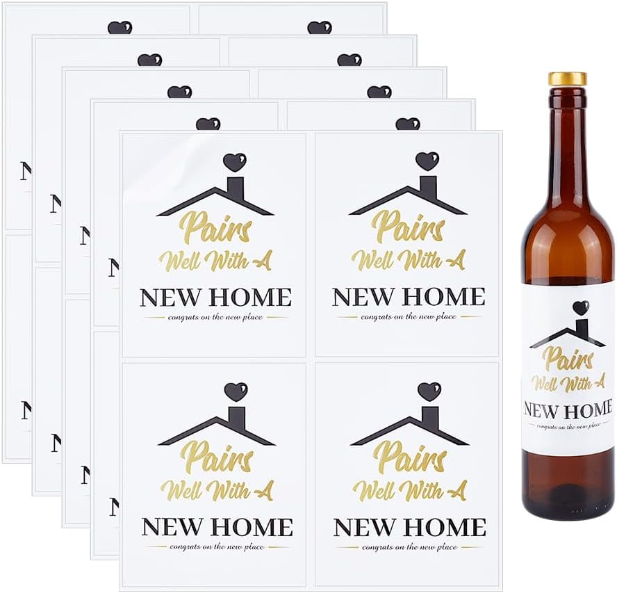 20pcs Housewarming Wine Labels Waterproof Wine Stickers Self Adhesive ...