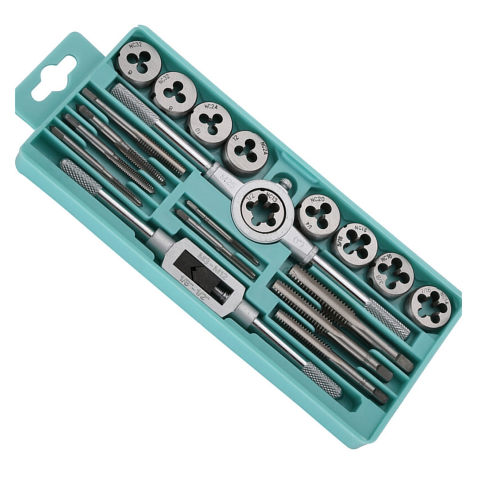20pcs Inch Tap Dies Set 1/2''-6''NC Screw Thread Plugs Taps Carbon ...