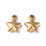 20pcs Ion Plating(IP) 304 Stainless Steel Charms Star Charm Real 18K ...