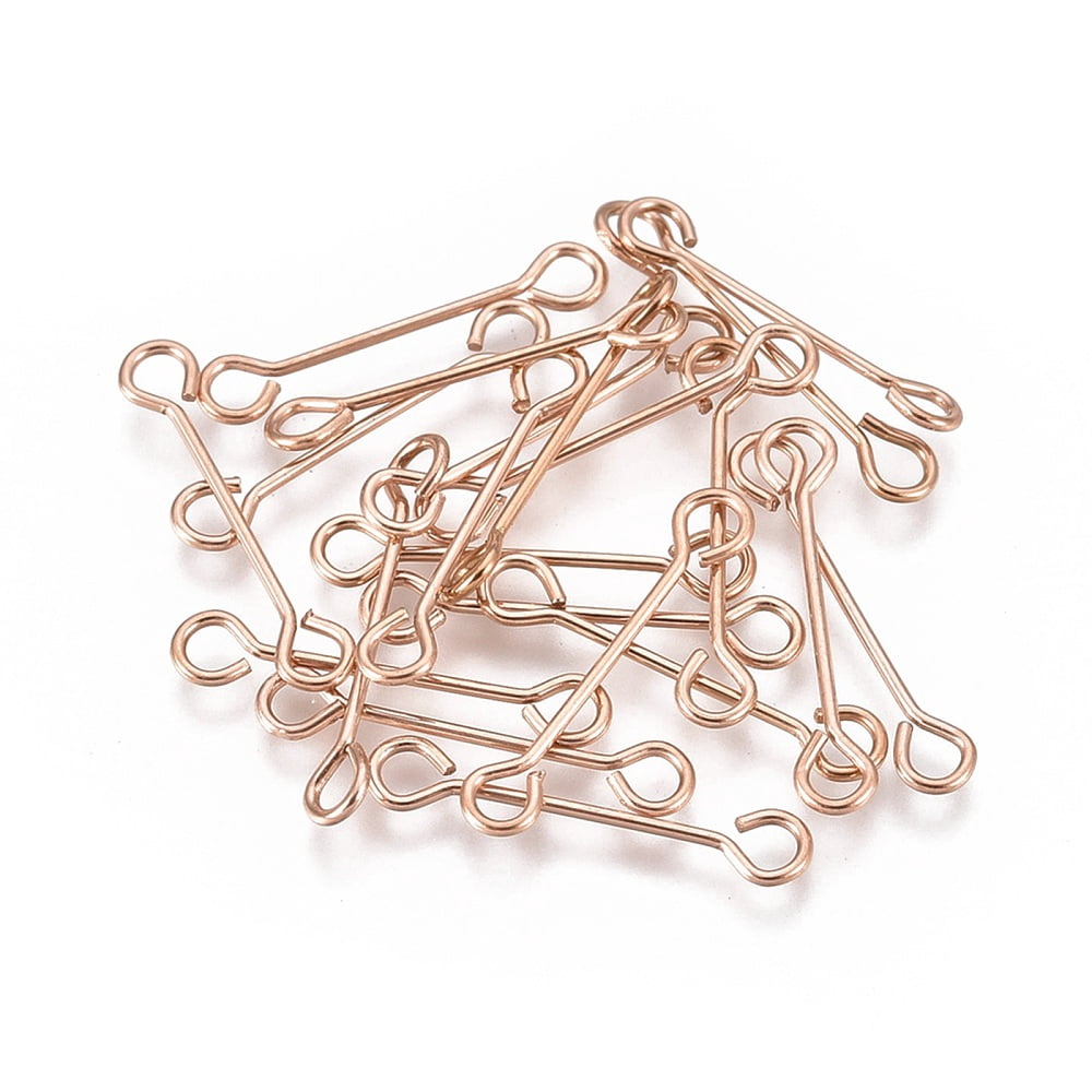 20pcs Ion Plating(IP) 304 Stainless Steel Eye Pins Double Sided Eye ...