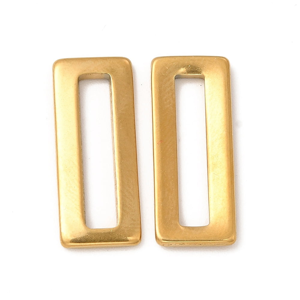 20pcs Ion Plating(IP) 304 Stainless Steel Linking Rings Rectangle Real ...