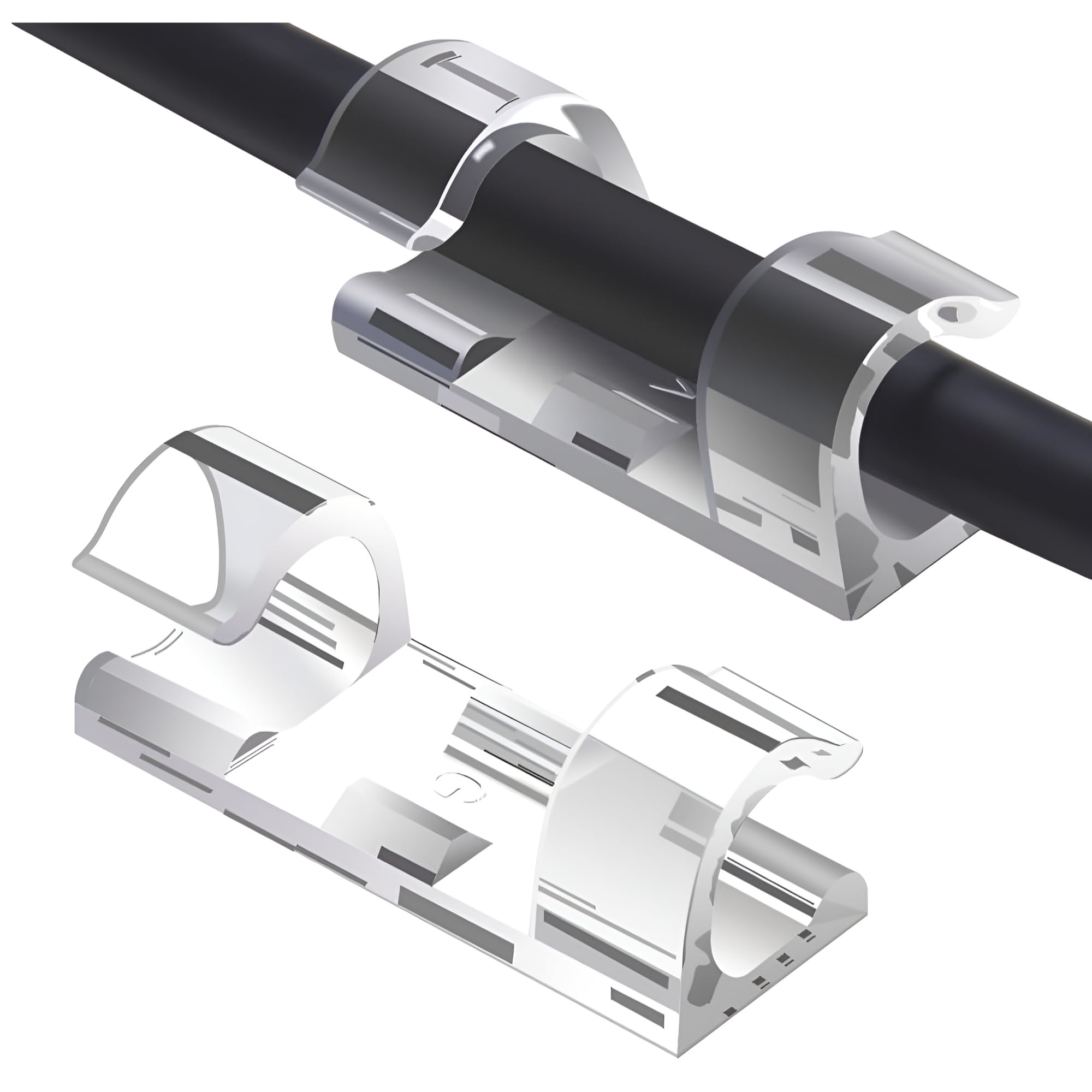 20pcs JacobsParts Clear Plastic Adhesive Cable Cord Wire Organizer ...