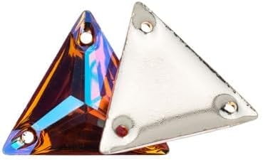 20pcs John Bead 22x22mm Orange AB Resin Triangle Shape Sew-On Flatback ...