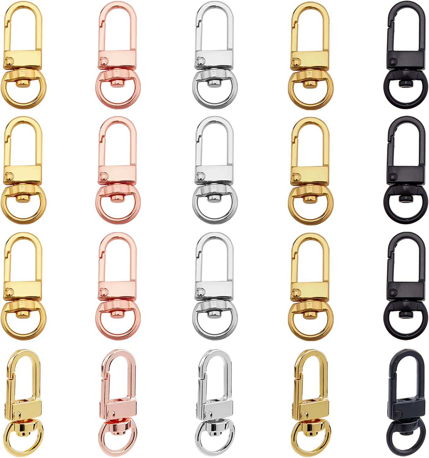 20pcs Keychain Clips 5 Colors Swivel Lanyard Snap Hook Lobster Claw Clasps Swivel Lanyards ...