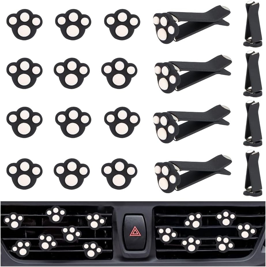 20pcs Light Pink Dog Paw Cat Paw Car Vent Clip Pet Lover Auto Air Exit ...