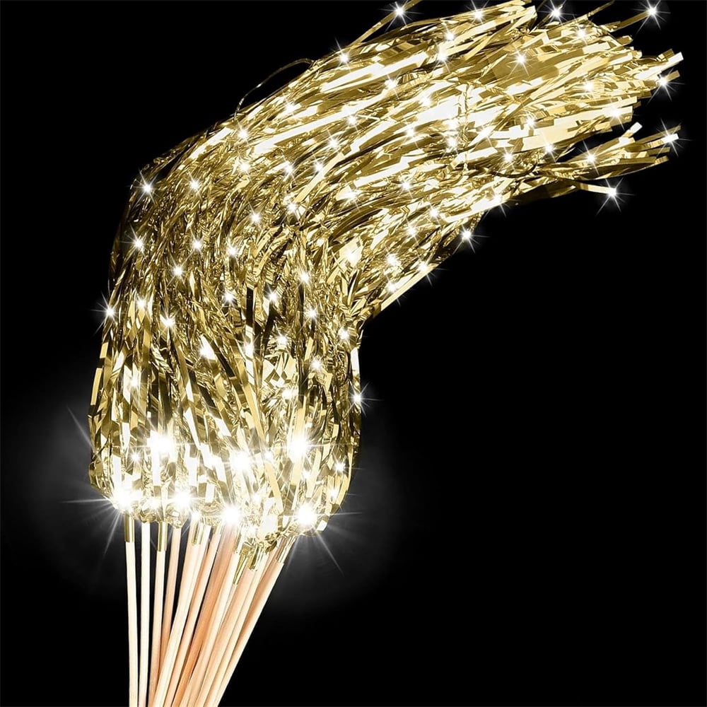 20pcs Lighted Wedding Wands Send off, NOGIS LED Ribbon Stick with Shiny ...